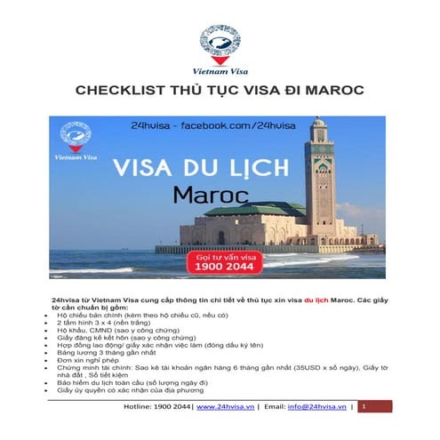Checklist thu tuc visa maroc | PDF