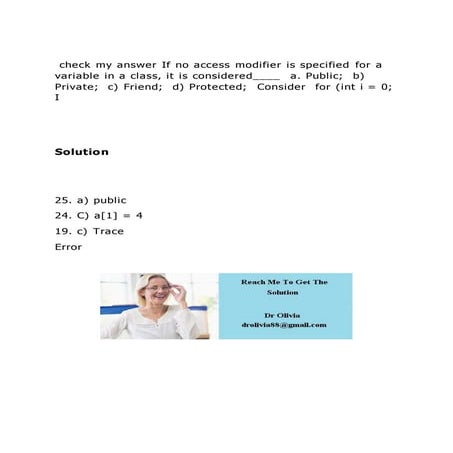 Check My Answer If No Access Modifier Is Specified For A Variable Pdf