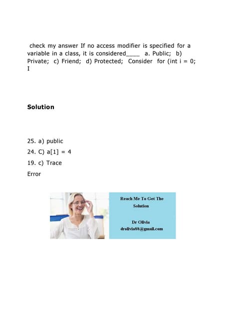 Check My Answer If No Access Modifier Is Specified For A Variable Pdf