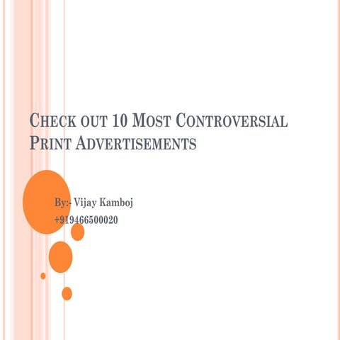 Check out 10 most controversial print advertisements | PPT