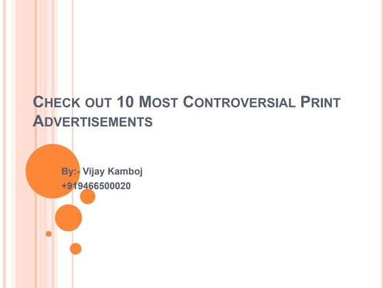 Check out 10 most controversial print advertisements | PPT