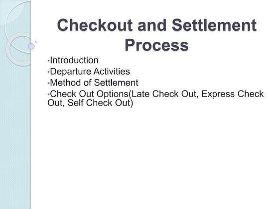 CHECK IN AND CHECK OUT PROCEDURES IN HOTEL | PPTX