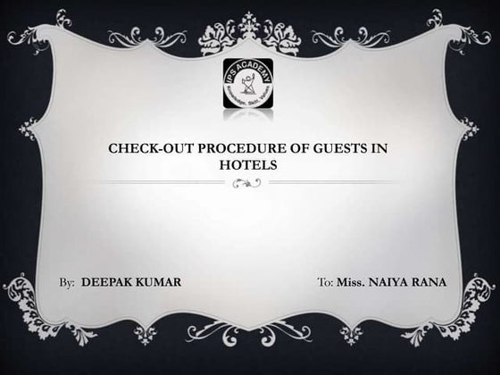 Guest cycle in a hotel | PPTX
