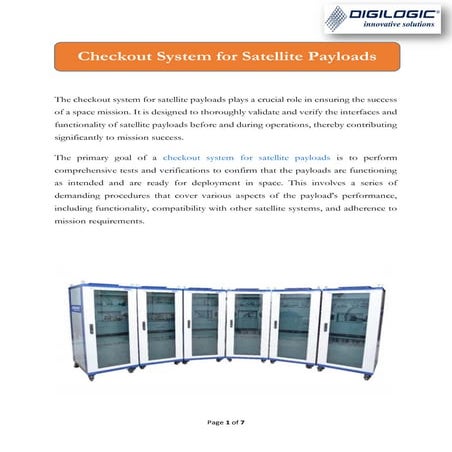 Checkout System for Satellite Payloads | Digilogic Systems | PDF