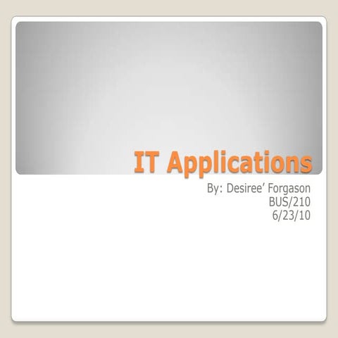 Check point it applications presentation | PPT