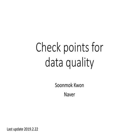 Checkpoints for data_quality | PPT