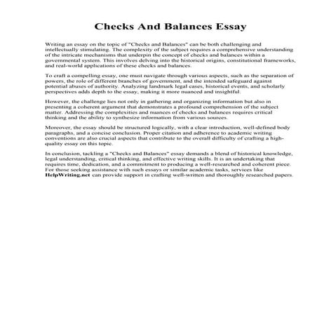 Checks And Balances Essay.pdf
