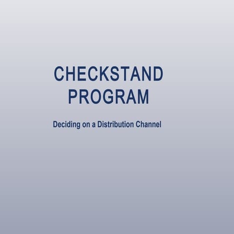 Checkstand program - How to decide a distribution channel | PPT