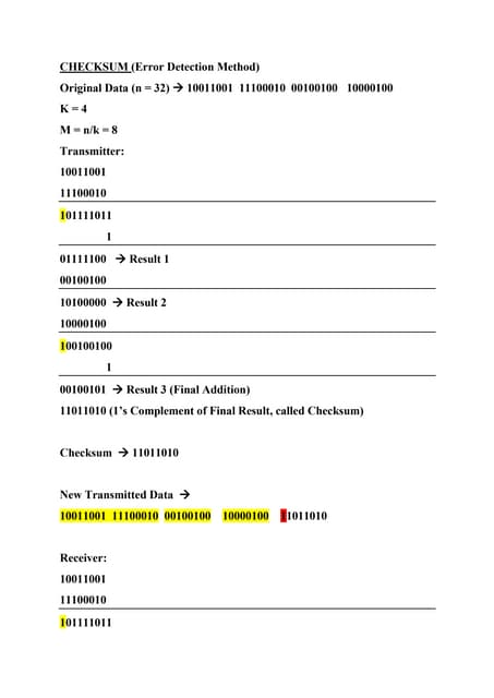 Hamming code checksum | PDF | Programming Languages | Computing