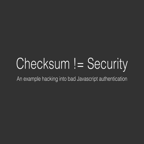 Checksum 101 | PPTX