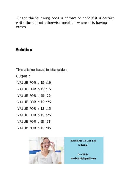 Check The Following Code Is Correct Or Not If It Is Correct Write Th Pdf