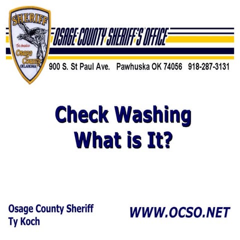Check wash & i.d. theft | PPT
