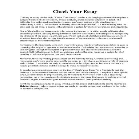 Check Your Essay | PDF