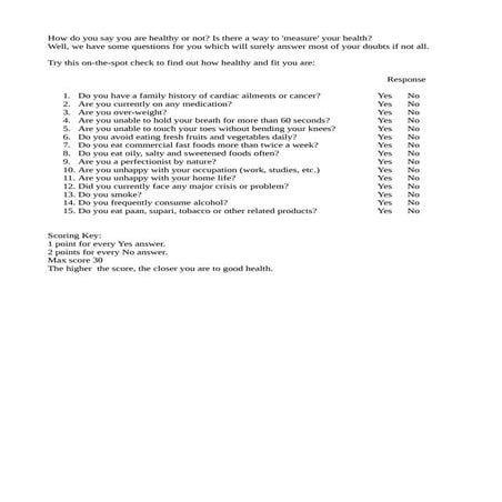 Eating questionnaire
