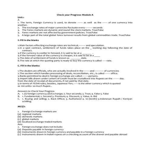 Check your progress module a | PDF