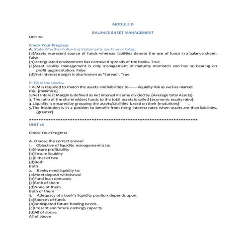 Check your progress module d | PDF