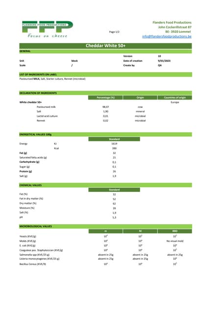 BUTTER manufacturer specification and details | PDF