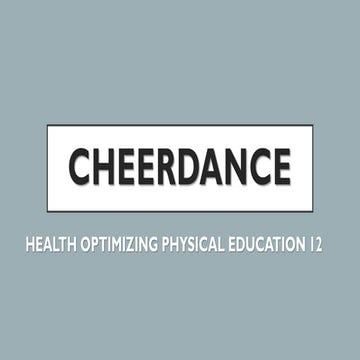 Health Optimizing Physical Education 12 | PDF | Cheerleading | Sports