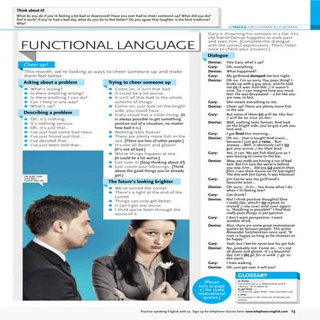 Cheering sb up functional language | PDF