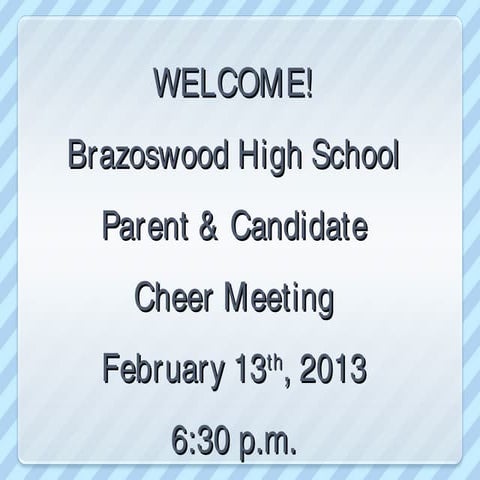 Cheer parent mtg_2013 | PPT