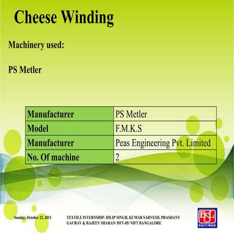 Cheese winding | PPTX