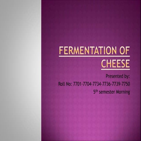 Cheese (1) | PPTX | Chemistry | Science