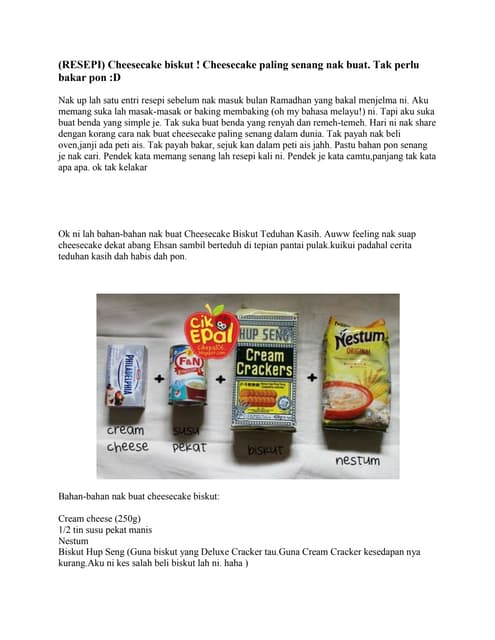 Resepi Chesecake Biskut Pdf