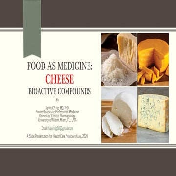 Food as Medicine:Cheese and its bioactive compounds | PDF