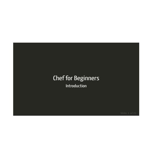 Chef for beginners module 1 | PDF