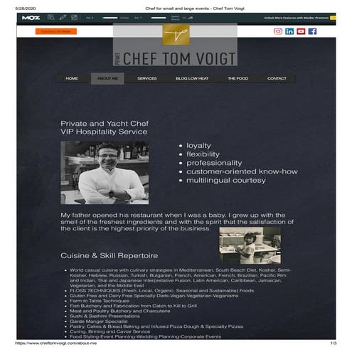 Chef for small and large events | Chef tom voigt | PDF