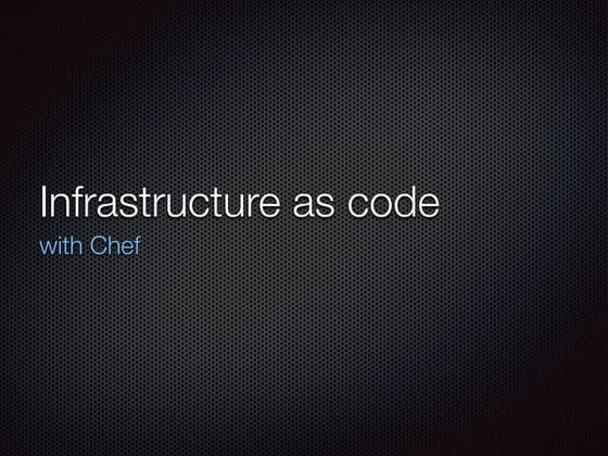 Chef infrastructure as code | PDF