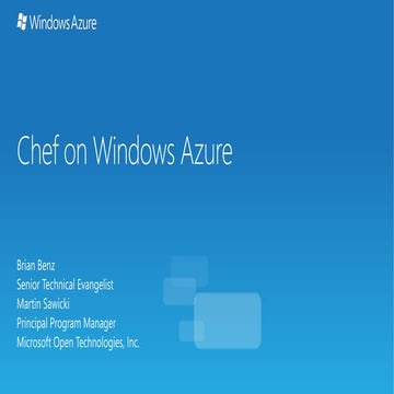 Working with Chef on Windows and Windows Azure | PPT