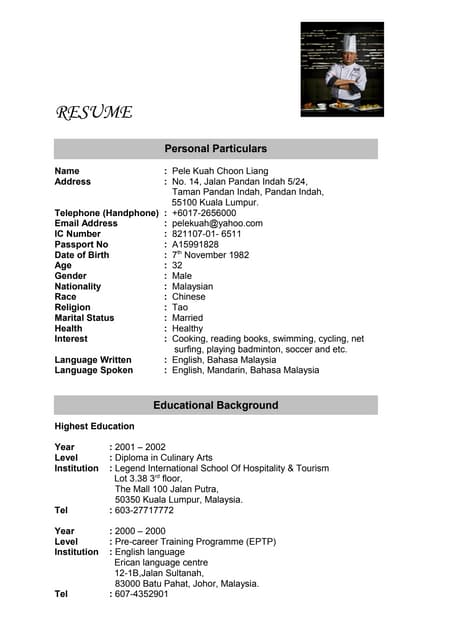 resume for sylvia | PDF