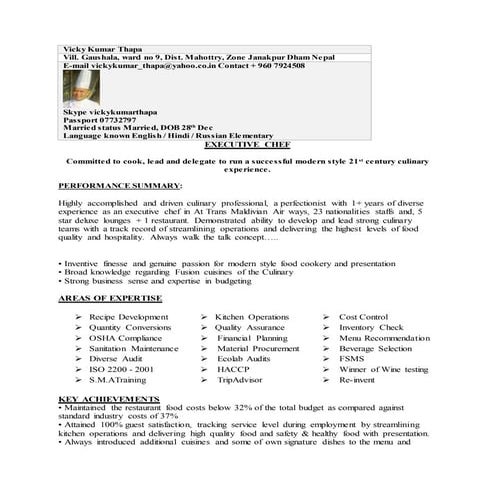 Chef Vicky C.V | DOCX