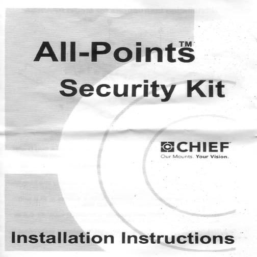 CHIEF - All-Points Security Kit - Installation Instructions | PDF