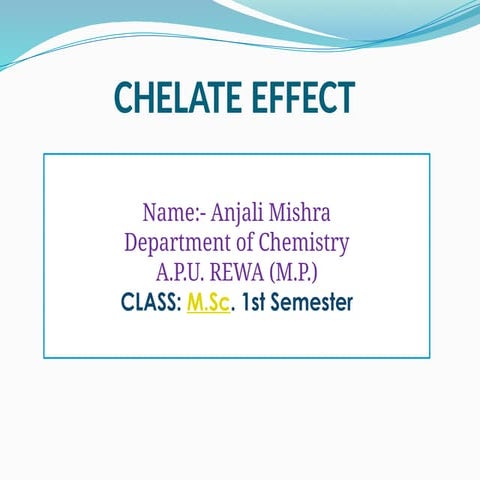 Chelates and chelate effect | PDF
