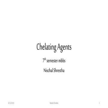 Chelating Agents in Toxicology | PPTX