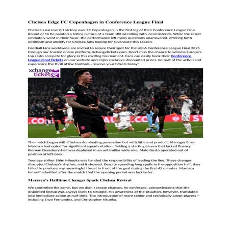 Chelsea Edge FC Copenhagen in Conference League Final.docx