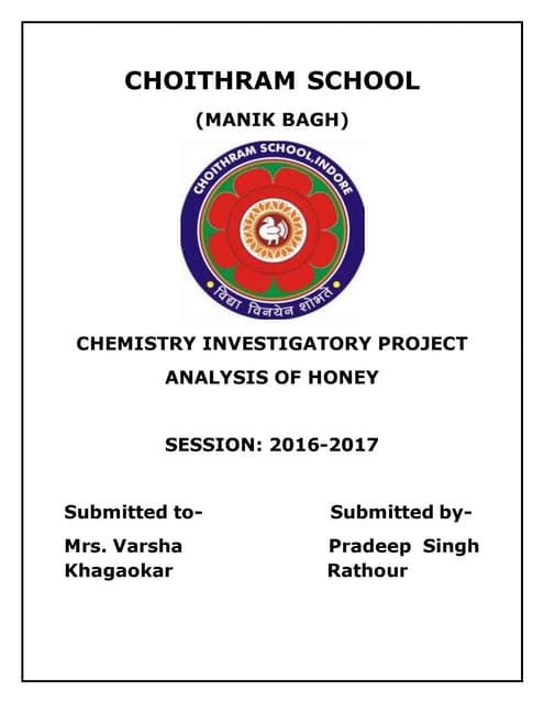 Chemistry Investigatory Project Class 11 & 12 | PDF