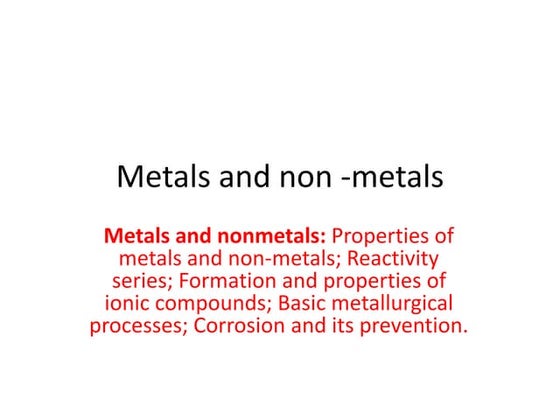 Reaction of metals with water | PPTX | Chemistry | Science
