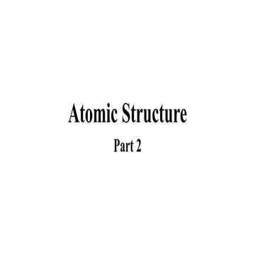 CHEM 1103 Atomic Structure 2 form the UOM | PPT