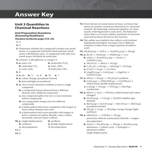 chem_11_tr_ans_key_unit_3.pdf | Chemistry | Science