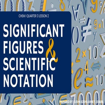 CHEM 1 Q3L2 Significant Figures and Scientific Notation | PDF