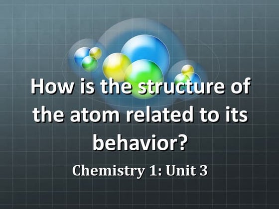 Structure Of The Atom - Class 9 | PPT