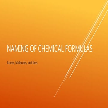 Chemistry: Naming Ccompounds | PPTX