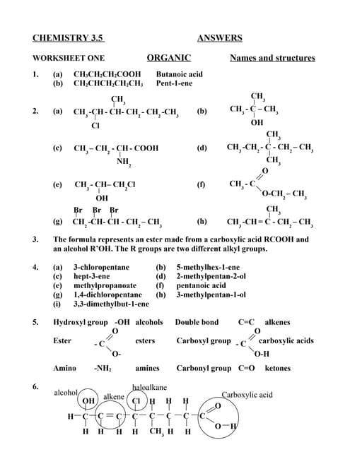 Chem 3.5 answers #6 | PDF