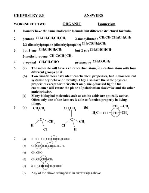 Chem 3.5 answers #3 | PDF