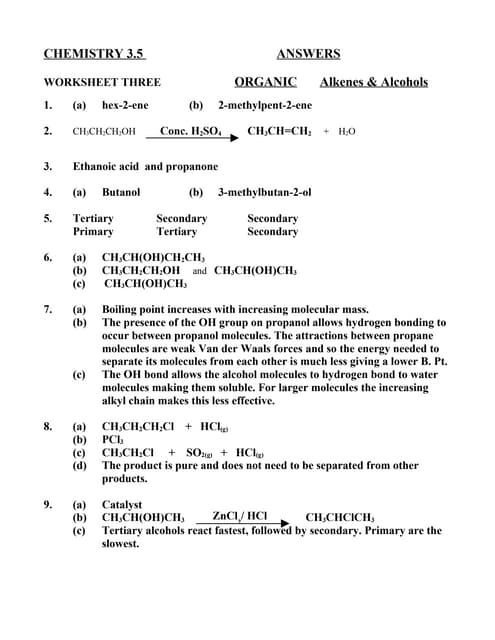 Chem 3.5 answers #6 | PDF