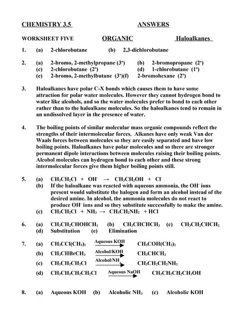 Chem 3.5 answers #3 | PDF