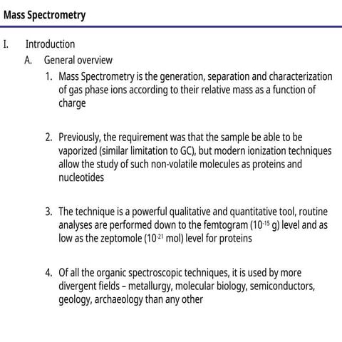 Chemistry 430 - Mass Spectrometry presentation | PPT